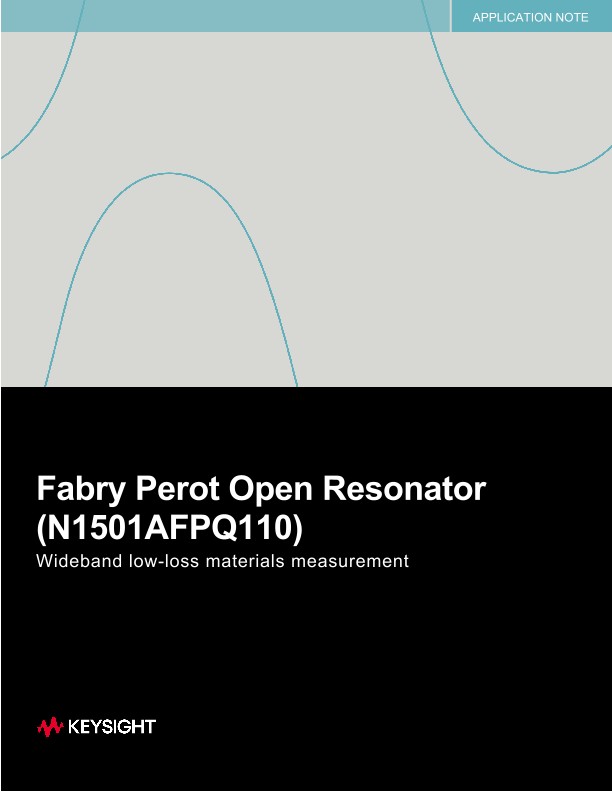Fabry Perot Open Resonator (N1501AFPQ110) PDF Asset Page | Keysight